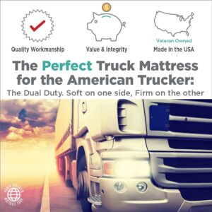 Dual Duty Dual Sided Firm/Soft Foam Truck Mattress, 80" x 42" x 6"