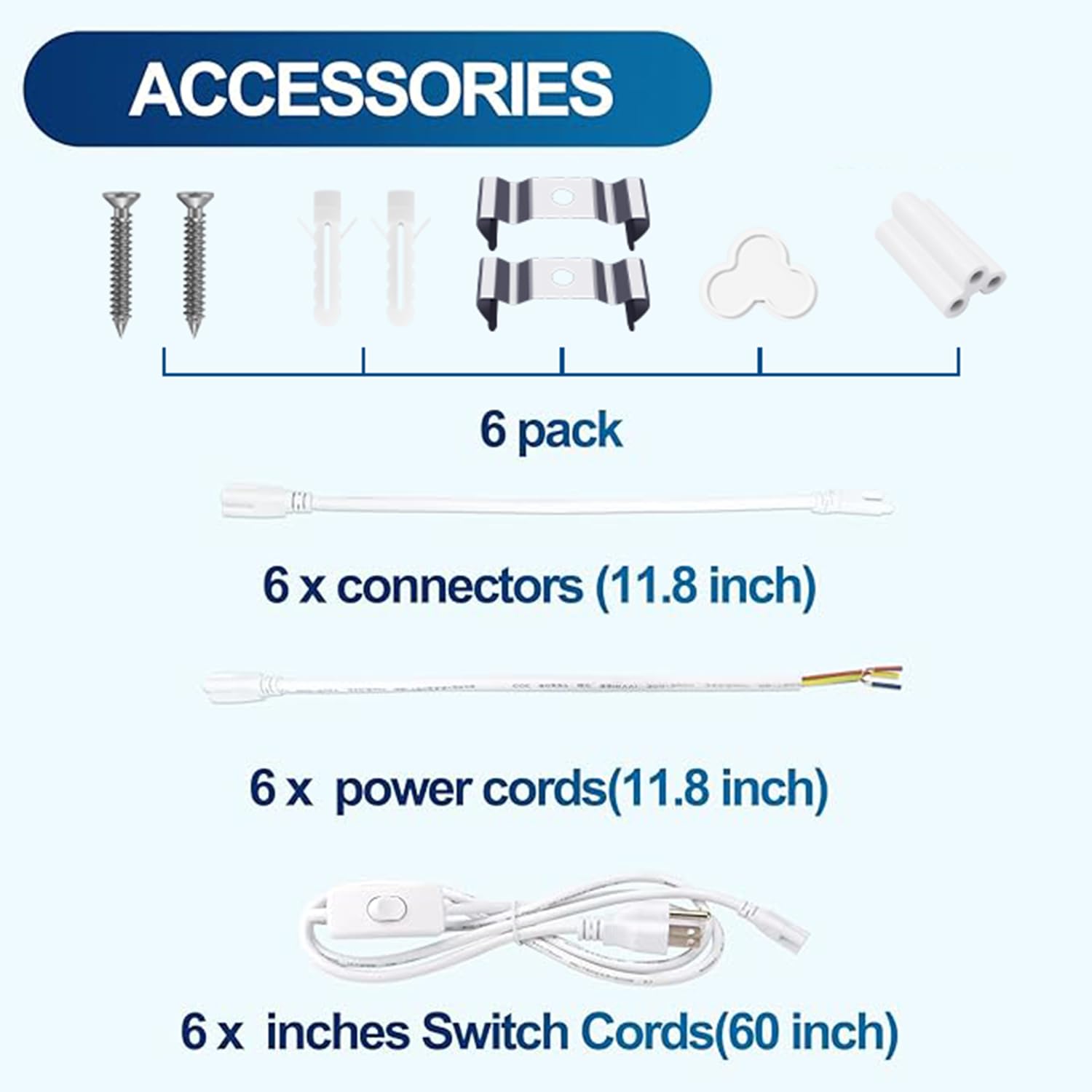 SZSKYING (6 Pack 8FT LED Shop Light,T8 Integrated LED Lights Daylight White,72W 7200LM 6500K,High Output Clear Cover,V Shape 8' LED Bulb Fixtures Linkable,8 Foot LED Shop Lights for Workshop.