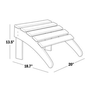 WestinTrends Outdoor Ottoman, Patio Adirondack Ottoman Foot Rest, All Weather Poly Lumber Folding Foot Stool for Adirondack Chair, Widely Used for Outside Porch Pool Lawn Backyard, Black