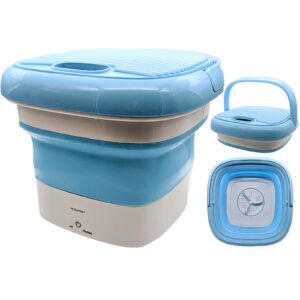 mini portable washing machine - folding washing machine - bucket washer for clothes laundry- collapsible washing machine - underwear washing machine for camping, rv, travel, small spaces