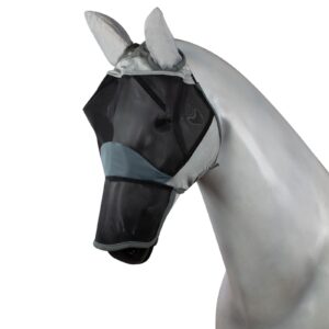 HORZE Eira Soft Polyester UPF 25 UV Protection Insect and Fly Mask - Gray - Horse