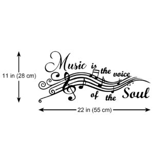 Music is The Voice of The Soul Vinyl Wall Decals Quotes Sayings Music Symbols Words Arts Lettering for Music Room