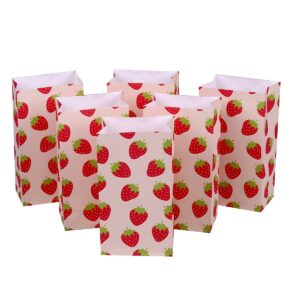 ysmile strawberry favor bag party treat bag small gift bag paper birthday decoration for kid 24 ct