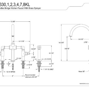 Kingston Brass KS2330KL Whitaker Bridge Kitchen Faucet, Matte Black