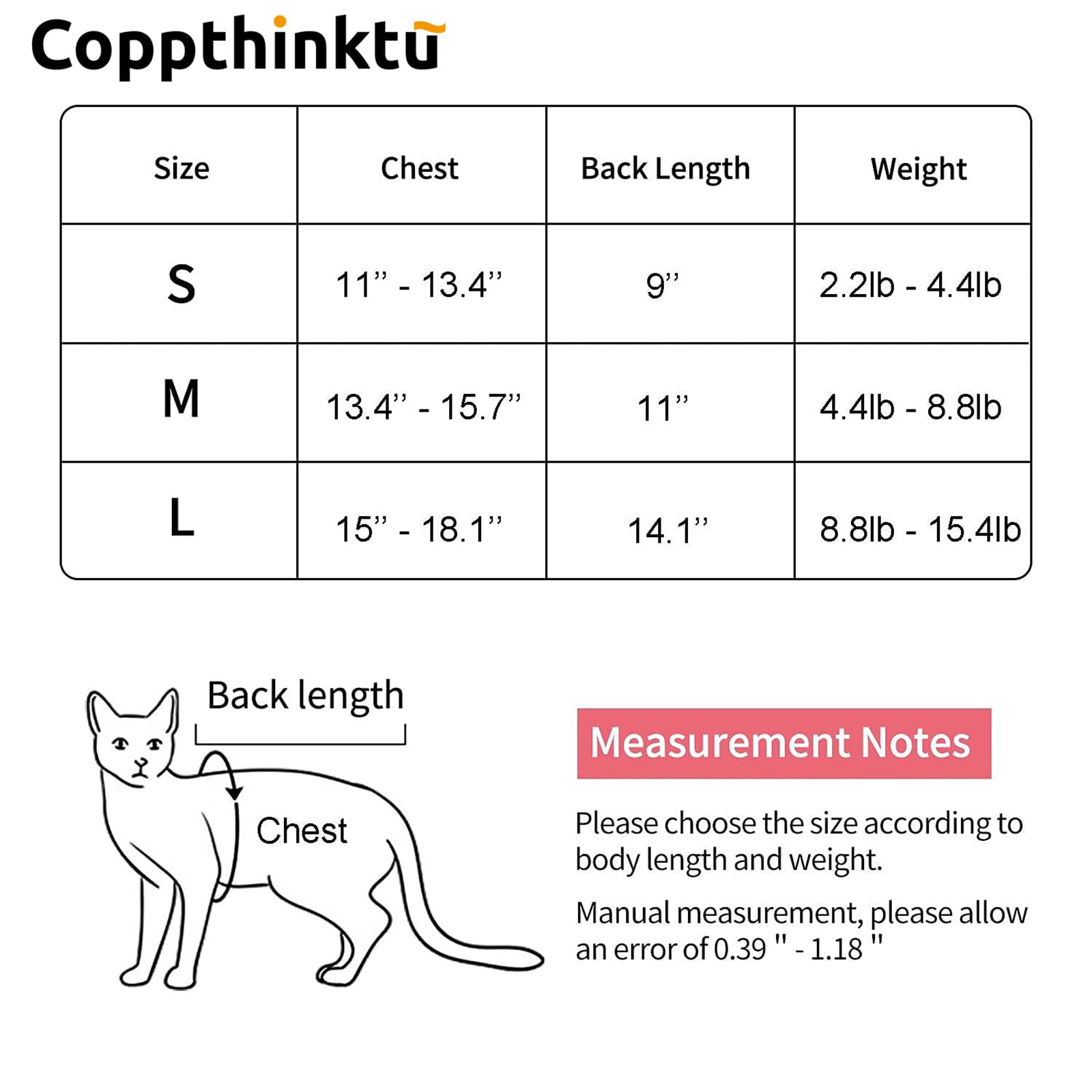 Coppthinktu Cat Professional Recovery Suit for Abdominal Wounds or Skin Diseases, Cat Surgery Recovery Suit, E-Collar Alternative, Soft Kitten Spay Recovery Suit Anti Licking Wounds