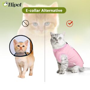 hipet Cat Surgery Recovery Suit for Abdominal Woundsor or Skin Diseases,Substitute E-Collar & Cone,Cat Onesie After Surgery Wear Anti Licking