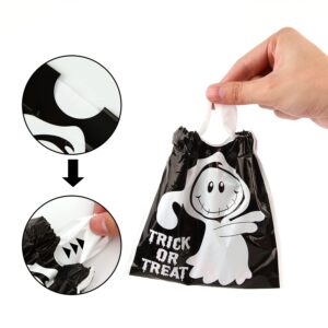 CCINEE 48PCS Halloween Goody Bags with Drawstring,Tick or Treat Candy Bags for Kids Party Favor Supply