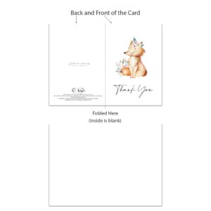 the lazy panda card company 20 x Watercolor Animal Thank You Cards with Envelopes