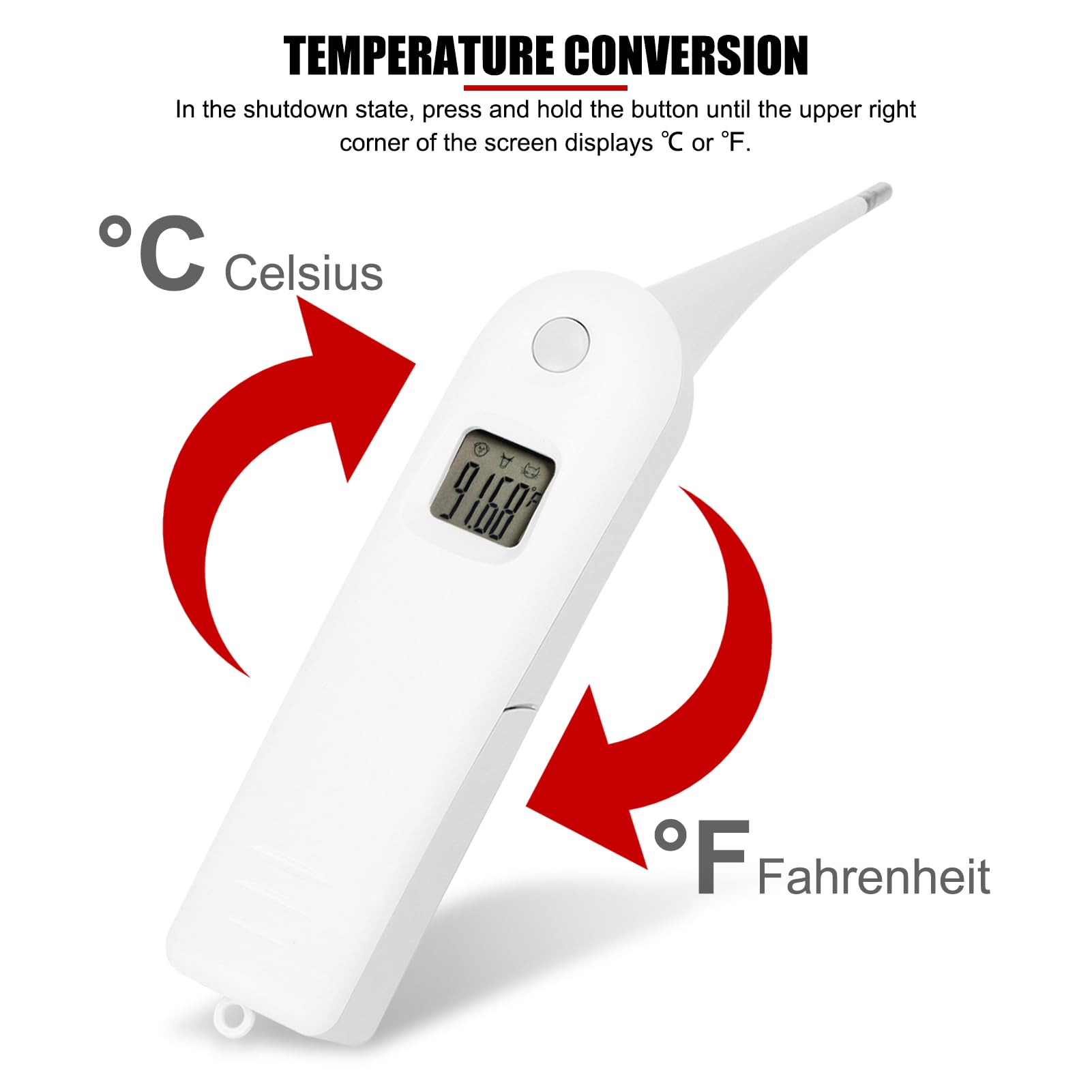 Professional Pet Veterinary Thermometer, LCD Display Fast Digital Veterinary Thermometer, Pet Electronic Thermometer for Livestock Pigs Cattle Sheep Dogs Horse