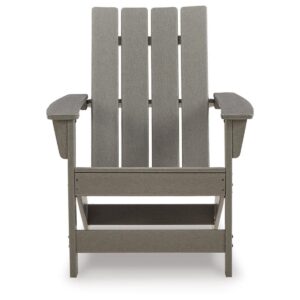 Signature Design by Ashley Visola Outdoor Patio HDPE Weather Resistant Adirondack Chair, Gray