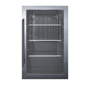 Summit Appliance SPR488BOSADA Shallow Depth Indoor/Outdoor Beverage Cooler, ADA Compliant, Built-in Capable, Weatherproof Design, 17" Shallow Depth, Double Pane Tempered Glass Door, Automatic Defrost