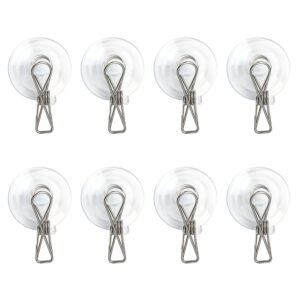 auear, 8 pack suction cup clips plastic round sucker clamps holder for hanging home office bathroom accessories 45mm