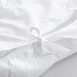 Meaning4 White Twin Duvet Cover with Ruffles and Lace Quilt Cover Egypt Cotton 68x90 Inch 1 Pieces Solid (Not Include Pillowcases and Insert)