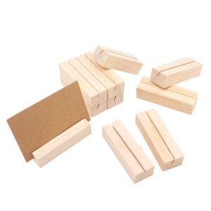 r well 20 pcs wood place card holders party wedding table numbers cards holder stand wooden bark memo holder (rectangle)