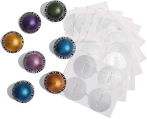 geesta reusable aluminum foil seals lid compatible with nespresso vertuoline capsule-240 pcs