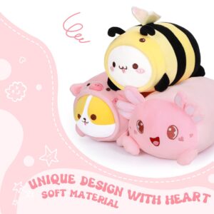 AIXINI 8 inch Plush Toys Set 3pcs Cute Panda/Deer/Pig Plush Stuffed Animals Packs, Super Soft Cartoon Hugging Toy Gifts for Bedding Kawaii Pillow