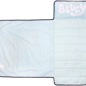 Jay Franco Bluey Sisters Nap Mat – Built-in Pillow and Blanket - Super Soft Microfiber Kids'/Toddler/Children's Bedding, Ages 3-7 (Official Bluey Product)