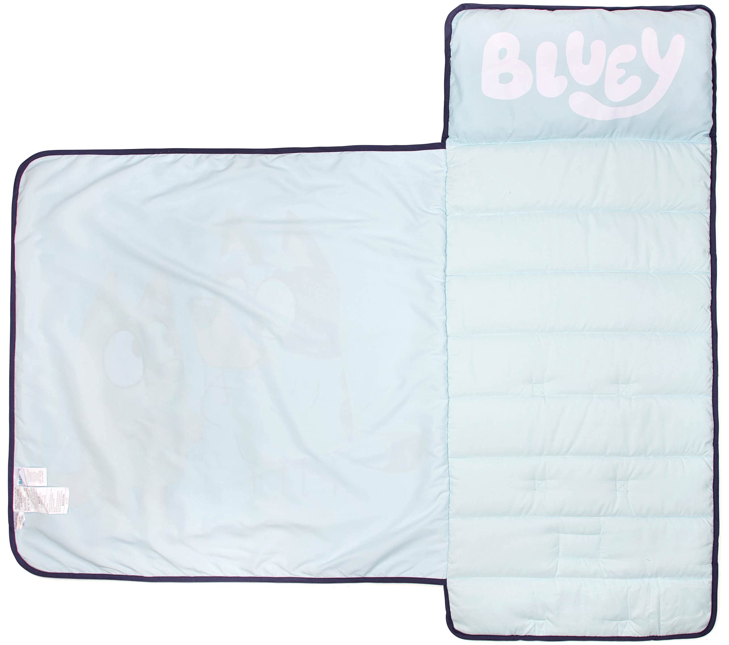 Jay Franco Bluey Sisters Nap Mat – Built-in Pillow and Blanket - Super Soft Microfiber Kids'/Toddler/Children's Bedding, Ages 3-7 (Official Bluey Product)