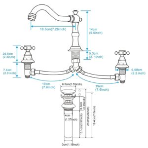 Matte Black Wall Mounted Bathroom Rainfall Shower Faucet System Set Mixer 8’’ Head 2 Cross Handles Victorian Widespread Deck Mounted Three Holes Double Handles Bathroom Sink Faucet