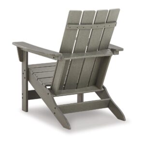 Signature Design by Ashley Visola Outdoor Patio HDPE Weather Resistant Adirondack Chair, Gray