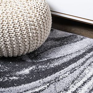 JONATHAN Y SEU207A-5 Viscon Abstract Marble Contemporary Indoor Area-Rug Casual Contemporary Easy-Cleaning High Traffic Bedroom Kitchen Living Room Non Shedding, 5 X 8, Light Gray/Black