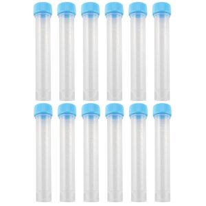 jcbiz cryogenic vial 12pcs 10ml lab plastic frozen test tubes self standing vial with seal screw caps clear cryovial