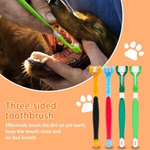 Tezam Dog Toothbrush Finger Set, Canine Toothbrush Kit for Dental Care with 3 Silicone Finger Brush - 3 Sided Pet Tooth Brush for Dogs and Cats Teeth Cleaning