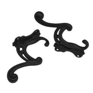 sakega rustic cast iron wall hooks, heavy duty retro utility hooks for hanging coat, bag, towel, robe, hat and more, pack of 2, black