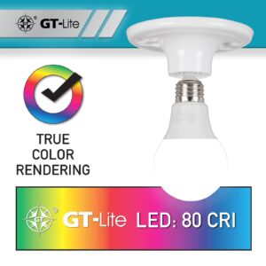 GT-Lite A19 LED Light Bulbs 10 Packs, 60W Equivalent, 5000K Daylight, 9W 800 Lumens LED Bulbs, E26 Base Standard Light Bulbs