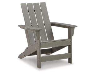 signature design by ashley visola outdoor patio hdpe weather resistant adirondack chair, gray