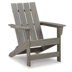 Signature Design by Ashley Visola Outdoor Patio HDPE Weather Resistant Adirondack Chair, Gray