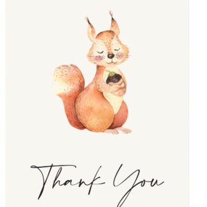 the lazy panda card company 20 x Watercolor Animal Thank You Cards with Envelopes