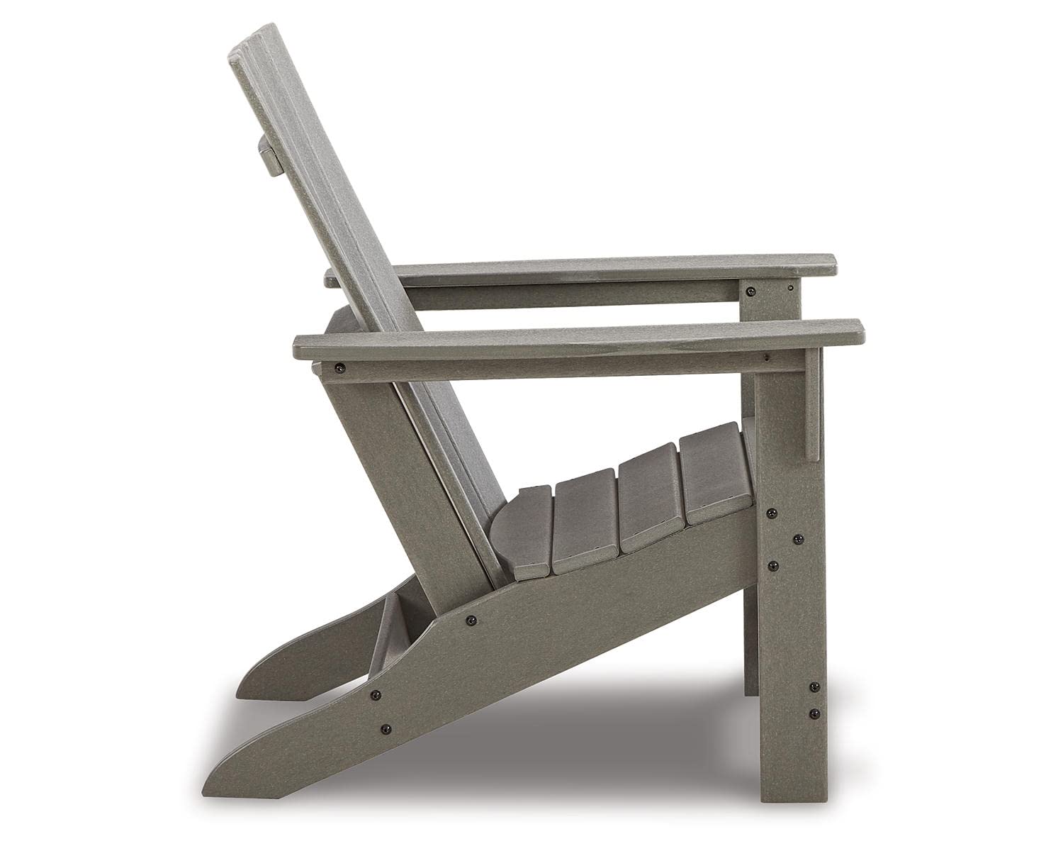 Signature Design by Ashley Visola Outdoor Patio HDPE Weather Resistant Adirondack Chair, Gray