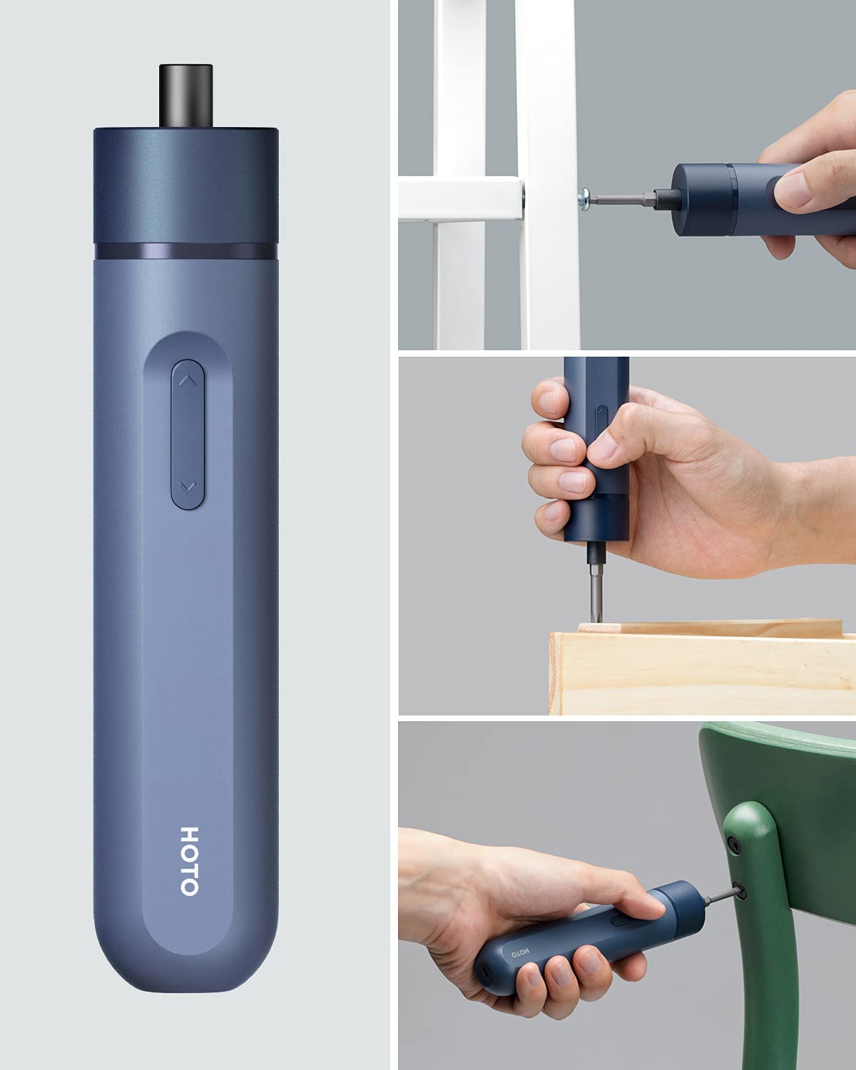 HOTO 3.6V Cordless Electric Screwdriver, 1500mAh, USB Rechargeable Battery, All-in-one Power Screwdriver, Manual-automatic Mode, 2 S2 Steel Long Bits, Ideal for Repairing Circuits/Electronics