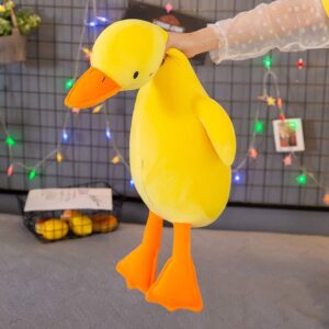 Goose Plush Toy Cute Duck Plushie Hugging Plush Pillow Duck Stuffed Animal for Kids and Friends (Yellow Round Eyes,25.6'')