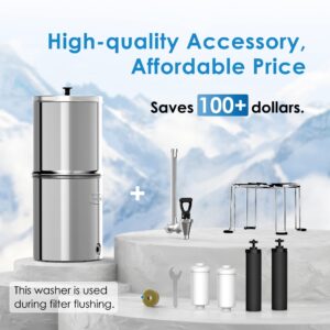 Waterdrop Gravity-fed Water Filter System, NSF/ANSI 42&372 Standard, 2.25G Stainless-Steel System with 4 Filters, Metal Water Level Spigot and Stand, Reduces Chlorine-King Tank Series, WD-TK-FS