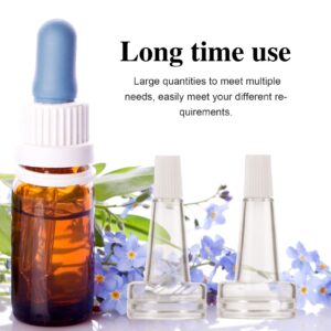 Beaupretty 100Pcs Glass Dropper Cap Serum Vial Trumpet Dropper Head Cap Eye Dropper Bottle Cap for Travel Test Sample Perfume Bottle