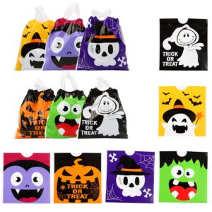 ccinee 48pcs halloween goody bags with drawstring,tick or treat candy bags for kids party favor supply