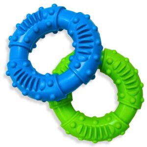 otterly pets 2-pack dog chew rings - 5" non-toxic rubber teething ring for puppies & aggressive chewers - gum massage surface - durable dog toy ring - chew toys for puppies, dog rings chew toy