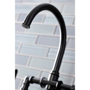 Kingston Brass KS2330KL Whitaker Bridge Kitchen Faucet, Matte Black