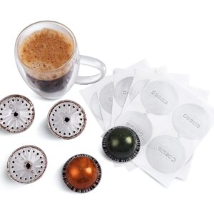 Geesta Reusable Aluminum Foil Seals Lid Compatible with Nespresso Vertuoline Capsule-240 Pcs