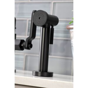 Kingston Brass KS2330KL Whitaker Bridge Kitchen Faucet, Matte Black