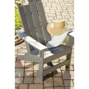 Signature Design by Ashley Visola Outdoor Patio HDPE Weather Resistant Adirondack Chair, Gray