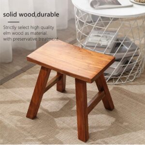 XDSTOOL Wooden Step Stool for Kids Adults Seat Chair Dancing Foot Stool 12 inch Plant Stand Top Curved Wood Stool