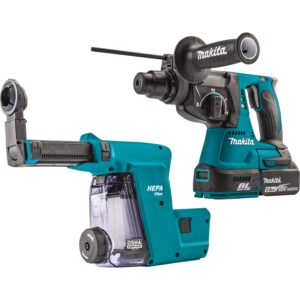 Makita XRH011TWX 18V LXT® Lithium-Ion Brushless Cordless 1" Rotary Hammer Kit, accepts SDS-PLUS bits, w/HEPA Dust Extractor Attachment (5.0Ah)