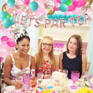 228 Pcs Tea Party Decorations, LET'S PARTEA Balloons Arch Garland Kit, Floral Tea Backdrop, Talking Party TableCloth, Teapot Teacups Tableware for Bridal Shower Engagement Bachelorette Party Supplies