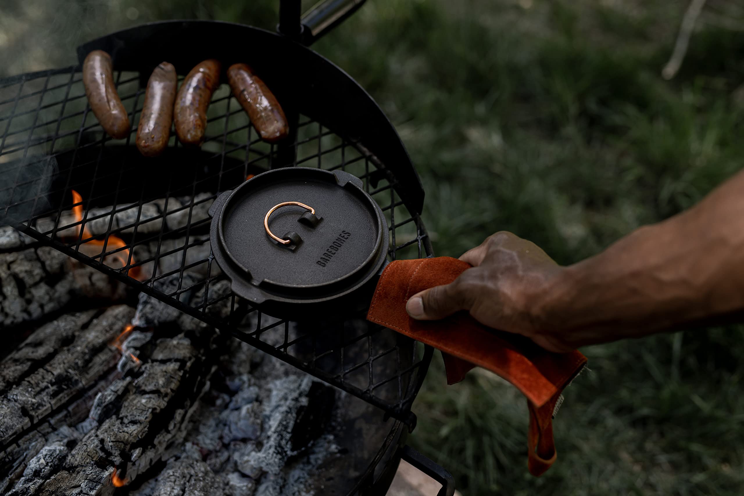 Barebones 6-Inch All-In-One Cast Iron Skillet Set- Skillet with Cast Iron Dutch Oven Style Lid - Camping Cookware Set