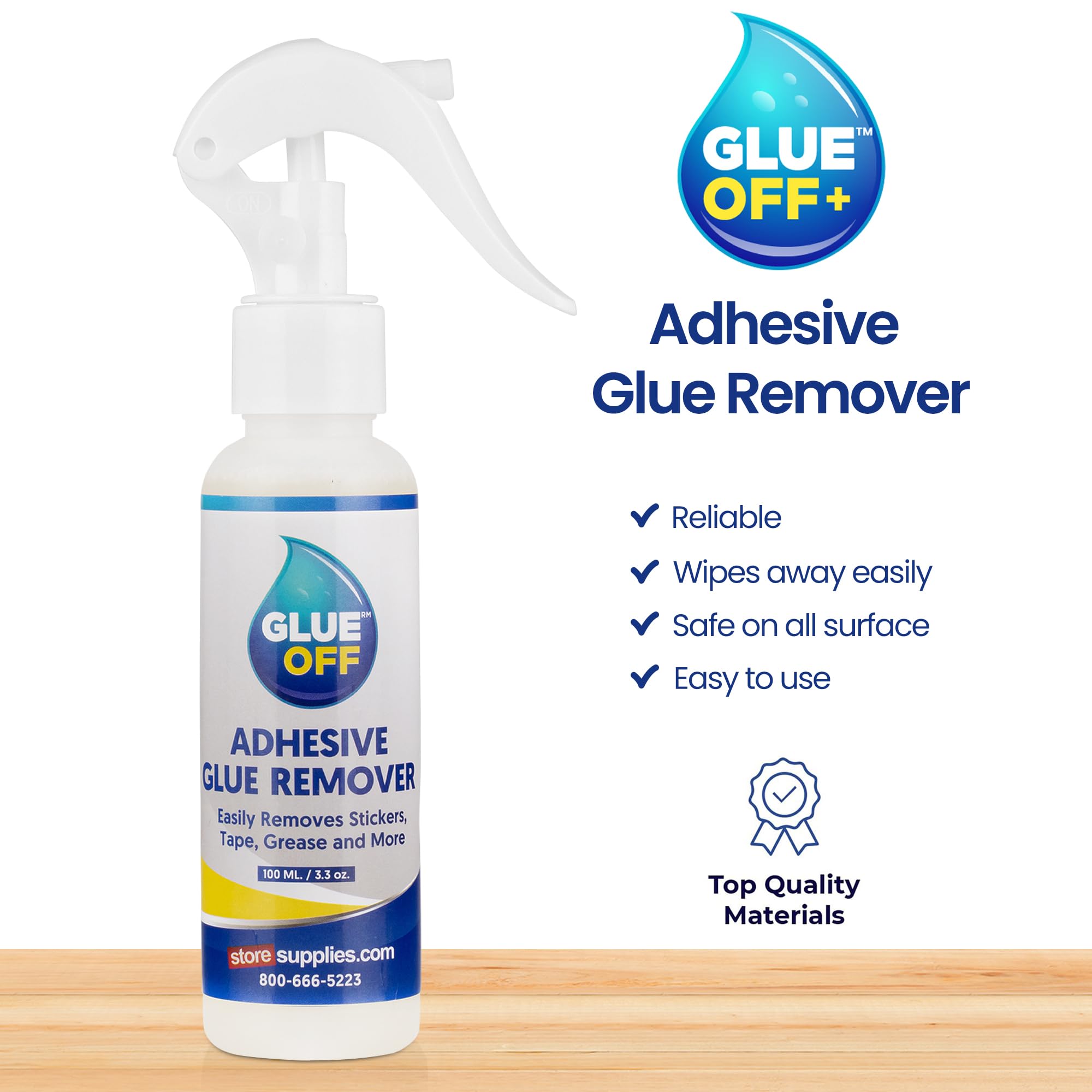 Perco Glue Off Adhesive Remover 3.3 fl. oz & Scraper with Plastic Razor for Removing Labels (Adhesive Remover & Scraper w/Plastic Razor)