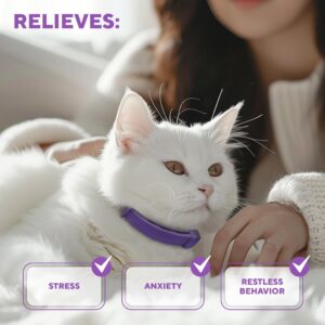 Cat Calming Collar & Pet Anti Anxiety Products - Feline Calm Pheromones Collars & Cats Stress Relief - Relaxivet Comfort Helps with Pee, New Zone, Aggression, Fighting with Dogs & Other Behavior