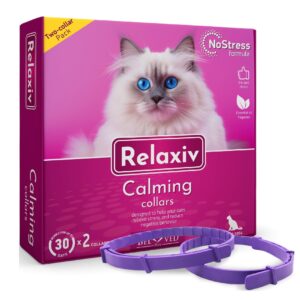 cat calming collar & pet anti anxiety products - feline calm pheromones collars & cats stress relief - relaxivet comfort helps with pee, new zone, aggression, fighting with dogs & other behavior